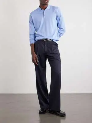 Fedeli Sportman Cashmere And Silk-blend Polo Shirt