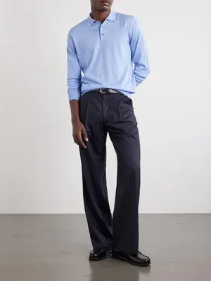 Fedeli Sportman Cashmere And Silk-blend Polo Shirt