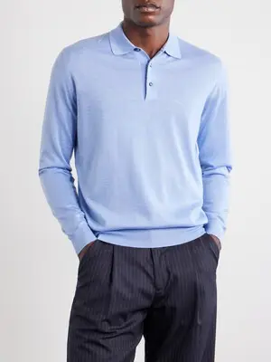 Fedeli Sportman Cashmere And Silk-blend Polo Shirt
