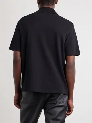 Loewe Anagram-embroidered Cotton-piqué Polo Shirt - Black