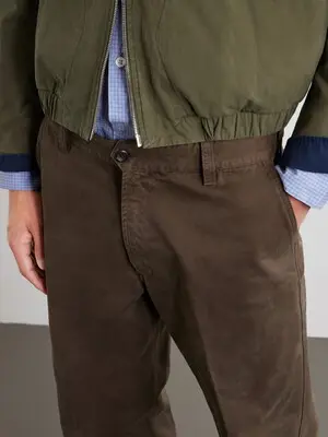 DRAKE'S Straight-leg Peached Cotton-twill Trousers