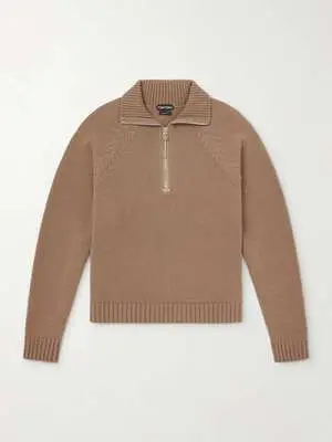 TOM FORD Wool And Cashmere-blend Half-zip Sweater