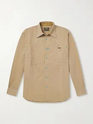 Kapital Thunderbird Panelled Cotton-twill Shirt - Neutrals