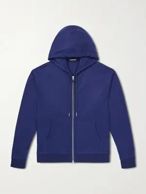 TOM FORD Cashmere Zip-up Hoodie - Blue