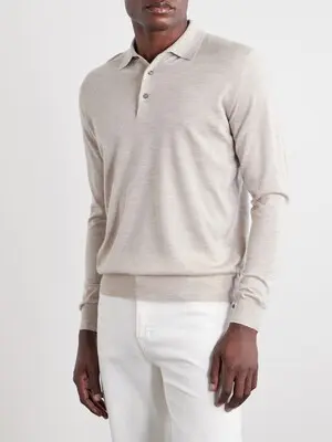 Fedeli Sportman Cashmere And Silk-blend Polo Shirt