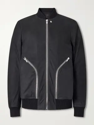 Rick Owens Bauhaus Leather Zip-up Flight Jacket - Black
