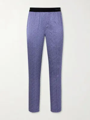 TOM FORD Printed Silk-blend Satin Pyjama Trousers - Purple
