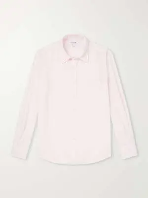 Thom Browne Button-down Collar Garment-dyed Linen Shirt - Pink