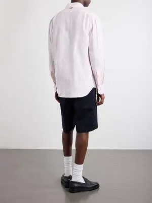 Thom Browne Button-down Collar Garment-dyed Linen Shirt