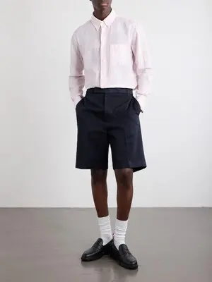 Thom Browne Button-down Collar Garment-dyed Linen Shirt