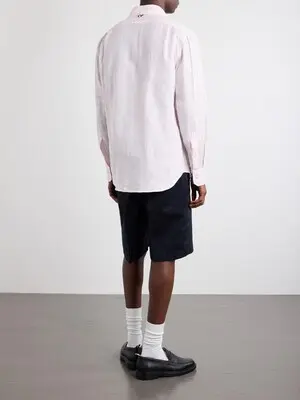 Thom Browne Button-down Collar Garment-dyed Linen Shirt