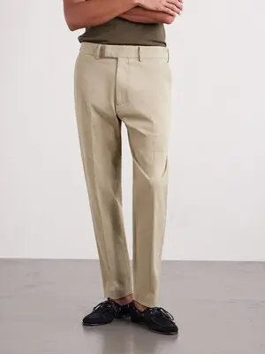 TOM FORD Tapered Cotton-blend Twill Trousers
