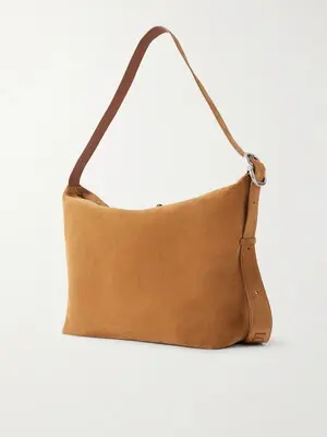 Loewe Loop Logo-debossed Suede Messenger Bag - Brown
