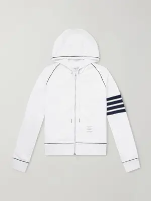 Thom Browne 4-bar Cotton-jersey Zip-up Hoodie