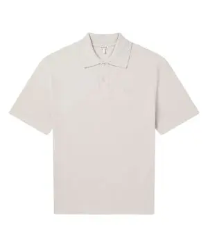 Loewe Anagram-embroidered Cotton-piqué Polo Shirt - Gray