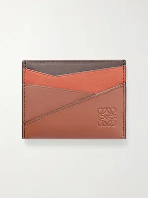 Loewe Puzzle Edge Logo-debossed Leather Cardholder - Orange