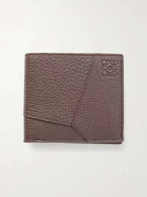 Loewe LOEWE - Puzzle Edge Panelled Full-Grain Leather Bifold Wallet - Men - Brown Chocolate