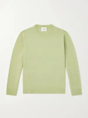 THE ELDER STATESMAN Nimbus Cashmere And Silk-blend Sweater - Green