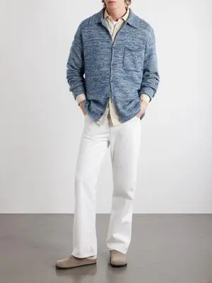 THE ELDER STATESMAN Knitted Cashmere And Silk-blend Cardigan