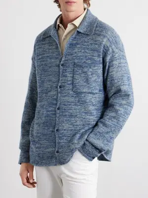 THE ELDER STATESMAN Knitted Cashmere And Silk-blend Cardigan