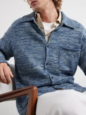 THE ELDER STATESMAN Knitted Cashmere And Silk-blend Cardigan