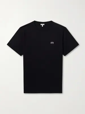 Loewe Anagram-embroidered Cotton-jersey T-shirt - Black