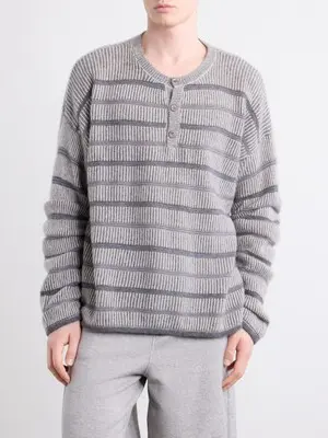 THE ELDER STATESMAN Nimbus Striped Cashmere And Silk Blend Sweater