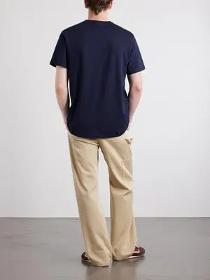 Loewe Anagram-embroidered Cotton-jersey T-shirt - Blue