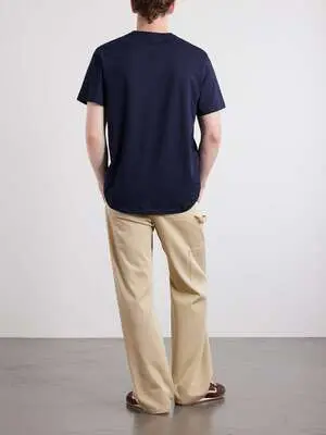 Loewe Anagram-embroidered Cotton-jersey T-shirt - Navy