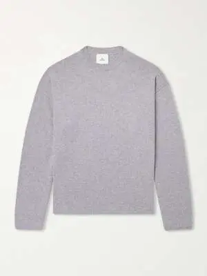 THE ELDER STATESMAN Dume Brushed-cashmere Sweater - Gray