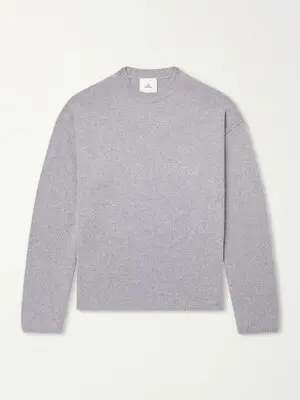 THE ELDER STATESMAN Dume Brushed-cashmere Sweater - Gray