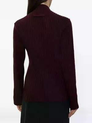 Victoria Beckham Ribbed-knit Sweater With Side Slit Detail - Red