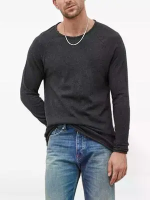 American Vintage Raw-edge Raglan-sleeve T-shirt - Grey