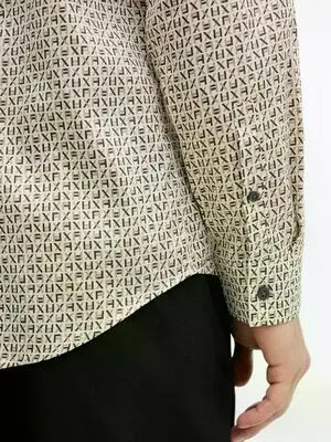 Armani Exchange All-over Logo-print Long-sleeve Shirt