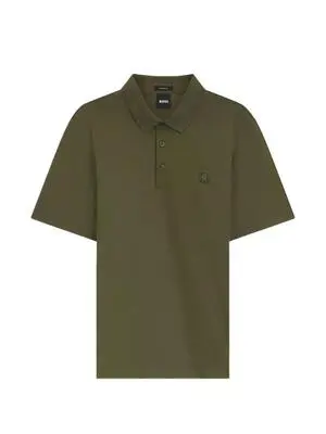 BOSS Mercerized-cotton Polo Shirt With Double B Monogram - Green