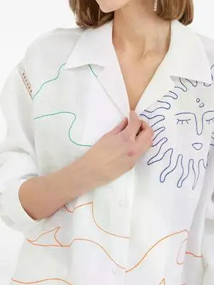 Beatrice B Open-knit Shirt With Sun Embroidery