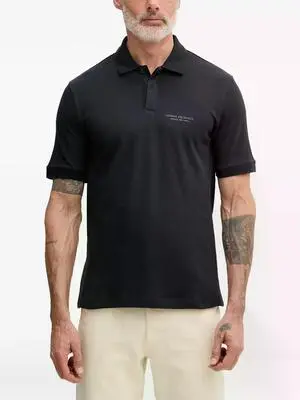 Armani Exchange Logo-print Piqué Polo Shirt - Blue