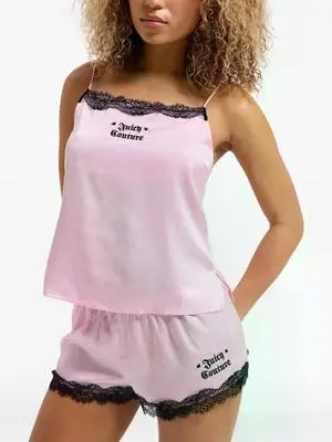 Juicy Couture Lace-trim Heart-print Pajamas