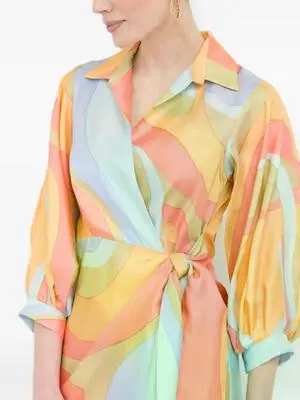 Beatrice B Abstract Print Wrap Mini Dress
