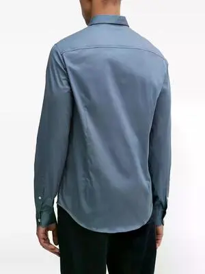 Armani Exchange Logo-embroidered Concealed-fastening Shirt