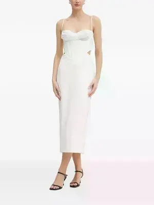 Bardot Cut-out Corset Midi Dress