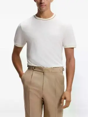 BOSS Regular-fit T-shirt In Structured Cotton With Tipping Details