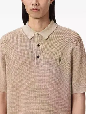 ALLSAINTS Waffle-knit Embroidered-logo Polo Shirt