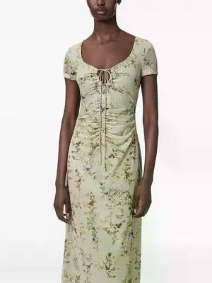 ALLSAINTS Gabby Floral-print Ruched Midi Dress