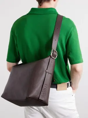 Loewe Loop Large Logo-debossed Leather Shoulder Bag - Brown