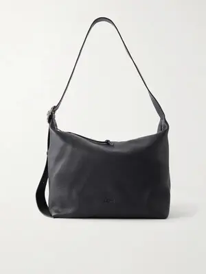 Loewe Loop Logo-debossed Leather Messenger Bag - Black