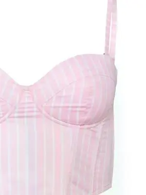 FLEUR DU MAL Striped Bustier Top