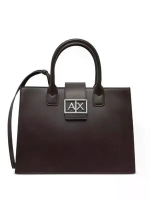 Armani Exchange Logo Plaque Shoulder Bag - Brown