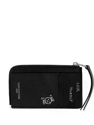 Zadig&Voltaire Graffiti-print Pebbled Cardholder