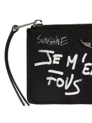 Zadig&Voltaire Graffiti-print Pebbled Cardholder